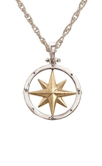 Compass Rose 14k Gold Framed In Sterling Torys Jewelry